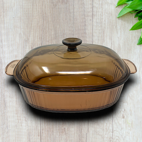 Pyrex | Kitchen | Vintage Corning Ware Visions Amber Pyrex 4 L Roaster ...